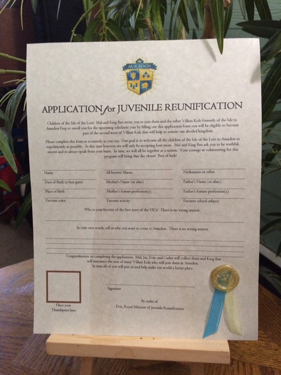 Disney’s the Descendant’s 3 Application to Auradon | Application ...