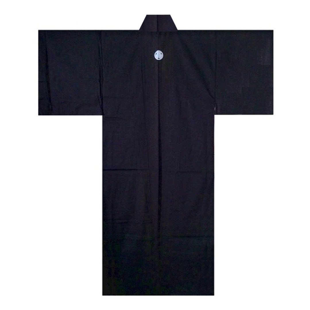 Montsuki Formal Black Printed Crest Japanese Kimono Robe - Etsy