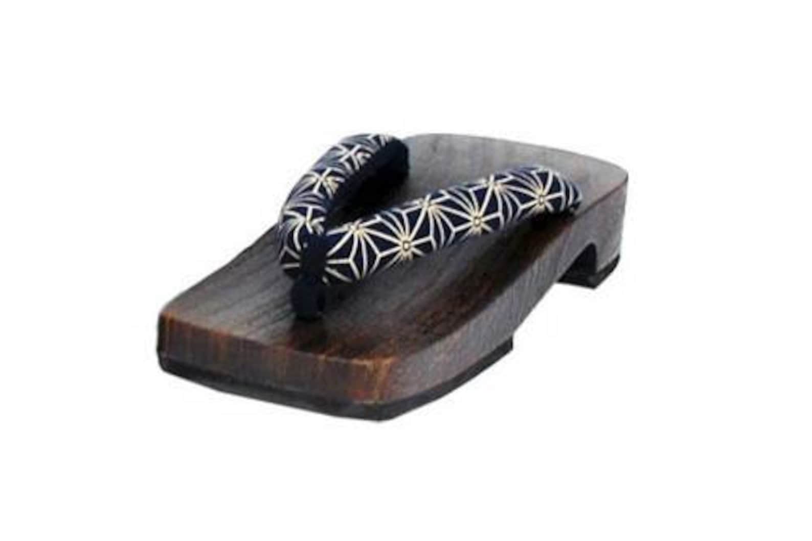 Men's Navy Wooden Geta Sandals - Etsy
