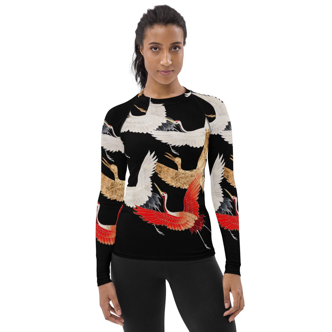 Red Crane Women's Rash Guard Active Shirt - Etsy
