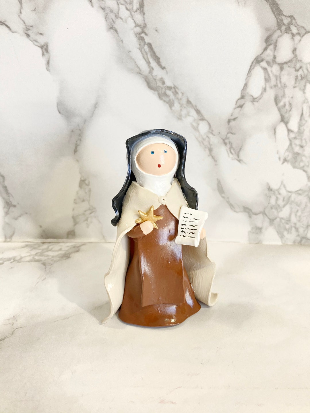Saint Edith Stein Handmade Clay Statue Christmas Gift stocking Stuffer ...
