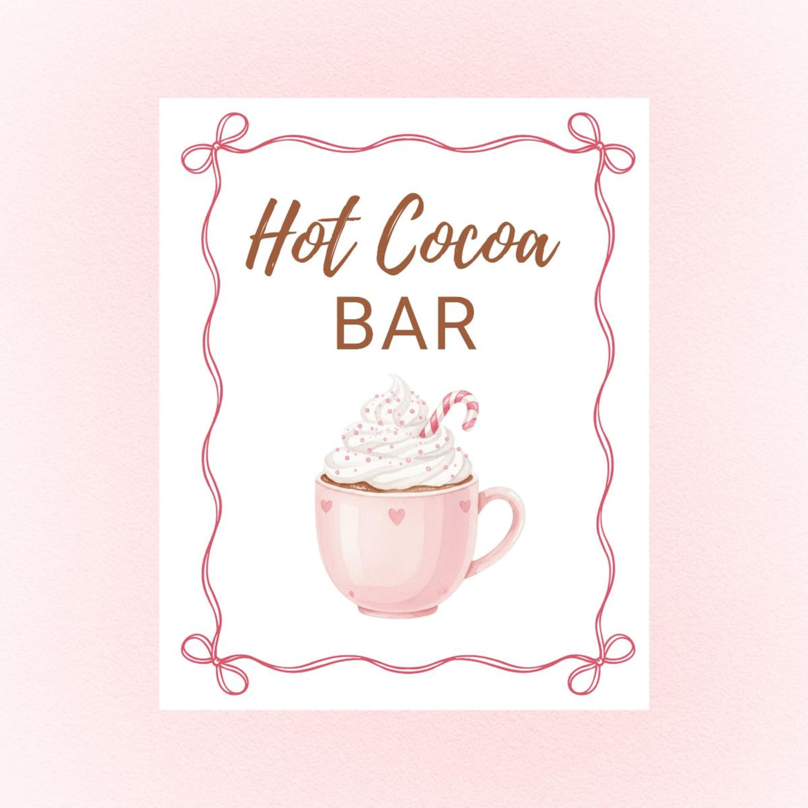 Hot Cocoa Bar Sign PDF, Printable, Instant Digital Download - Etsy