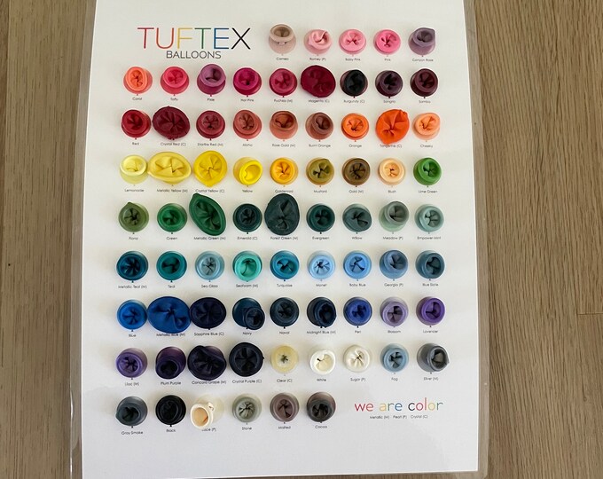 Tuftex Color Chart With Balloons-updated - Etsy
