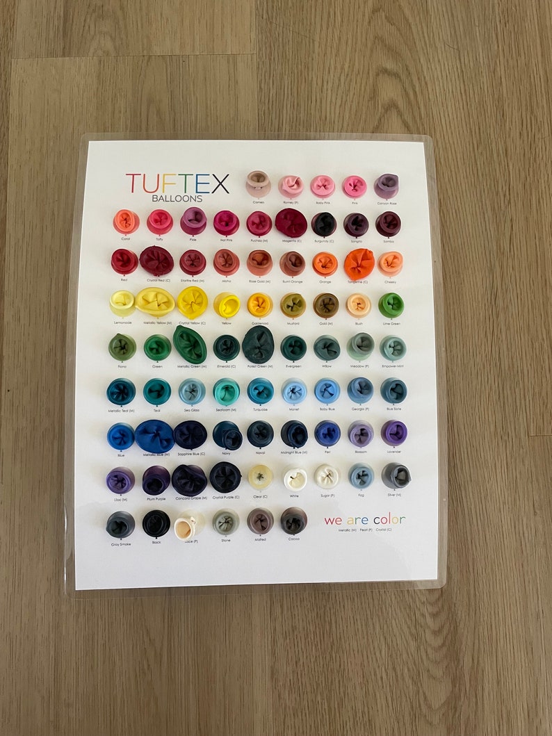 Tuftex Color Chart With Balloons-updated - Etsy