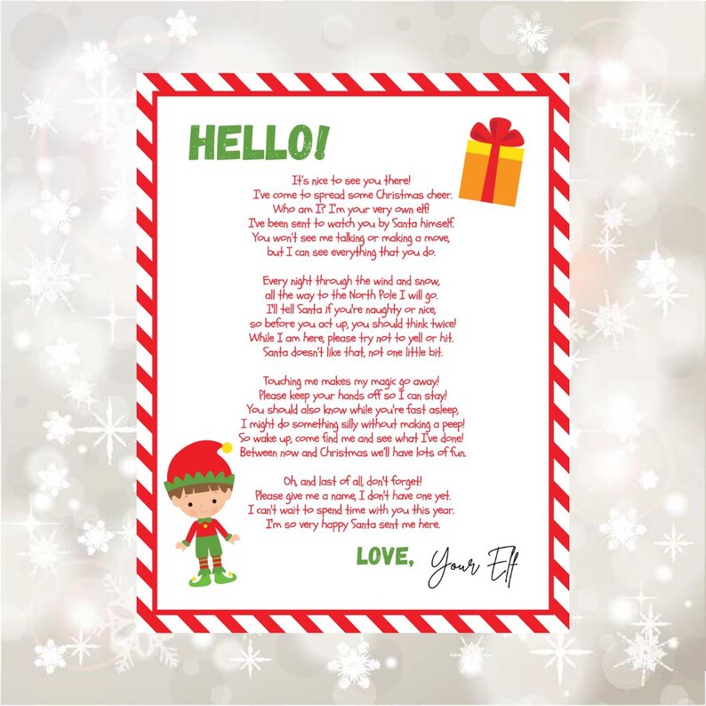 Elf First Arrival Letter, Editable, Canva - Etsy UK