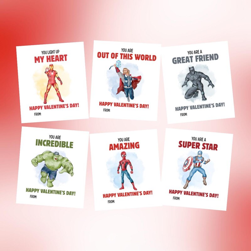 Avenger Valentine Card - Etsy