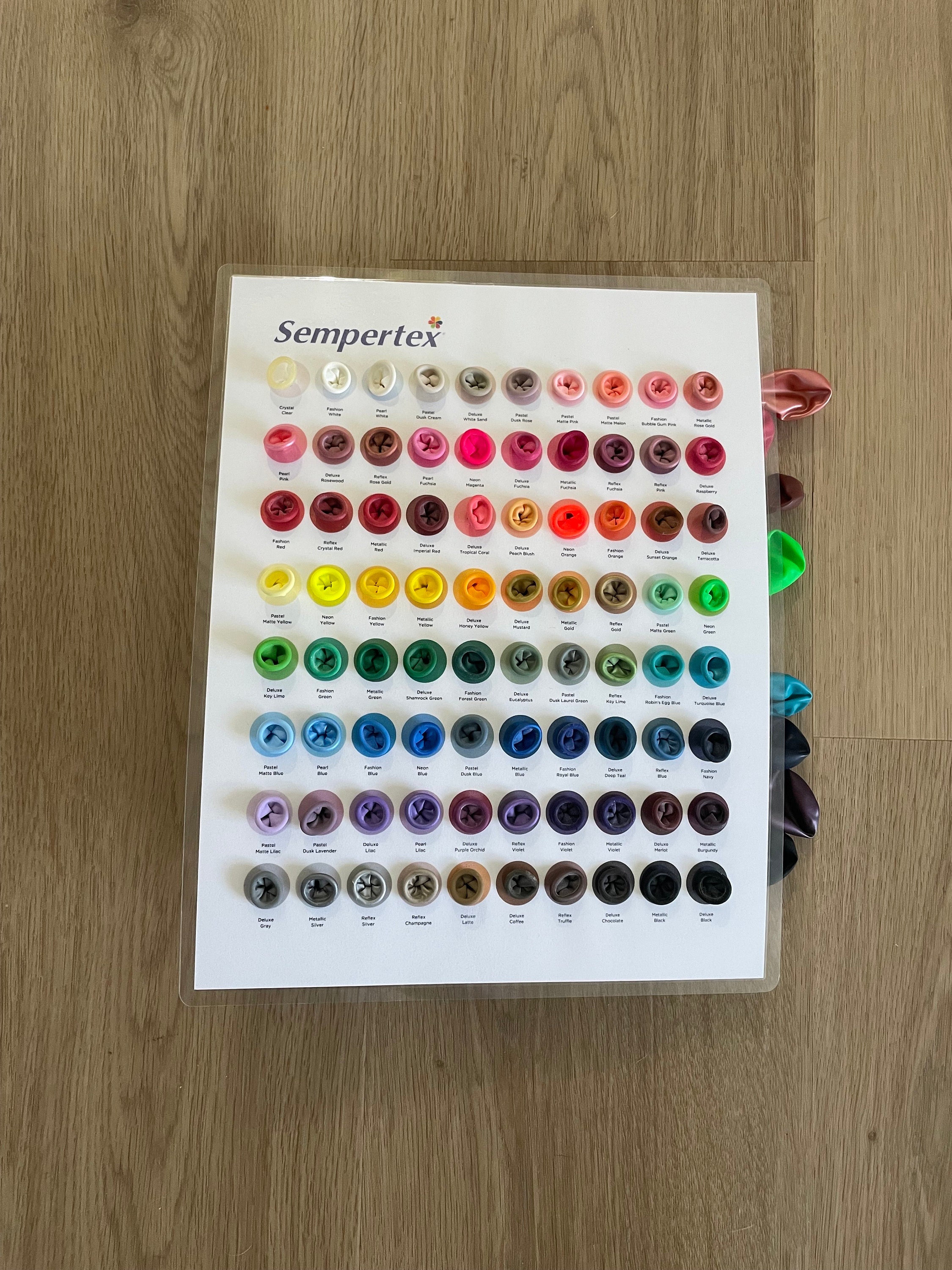 Sempertex Color Chart With Balloons - Etsy