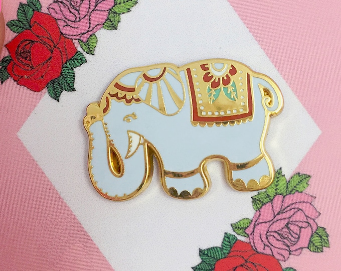Indian Elephant Enamel Pin , Cute Elephant Pin, Animal Lapel Pin ...