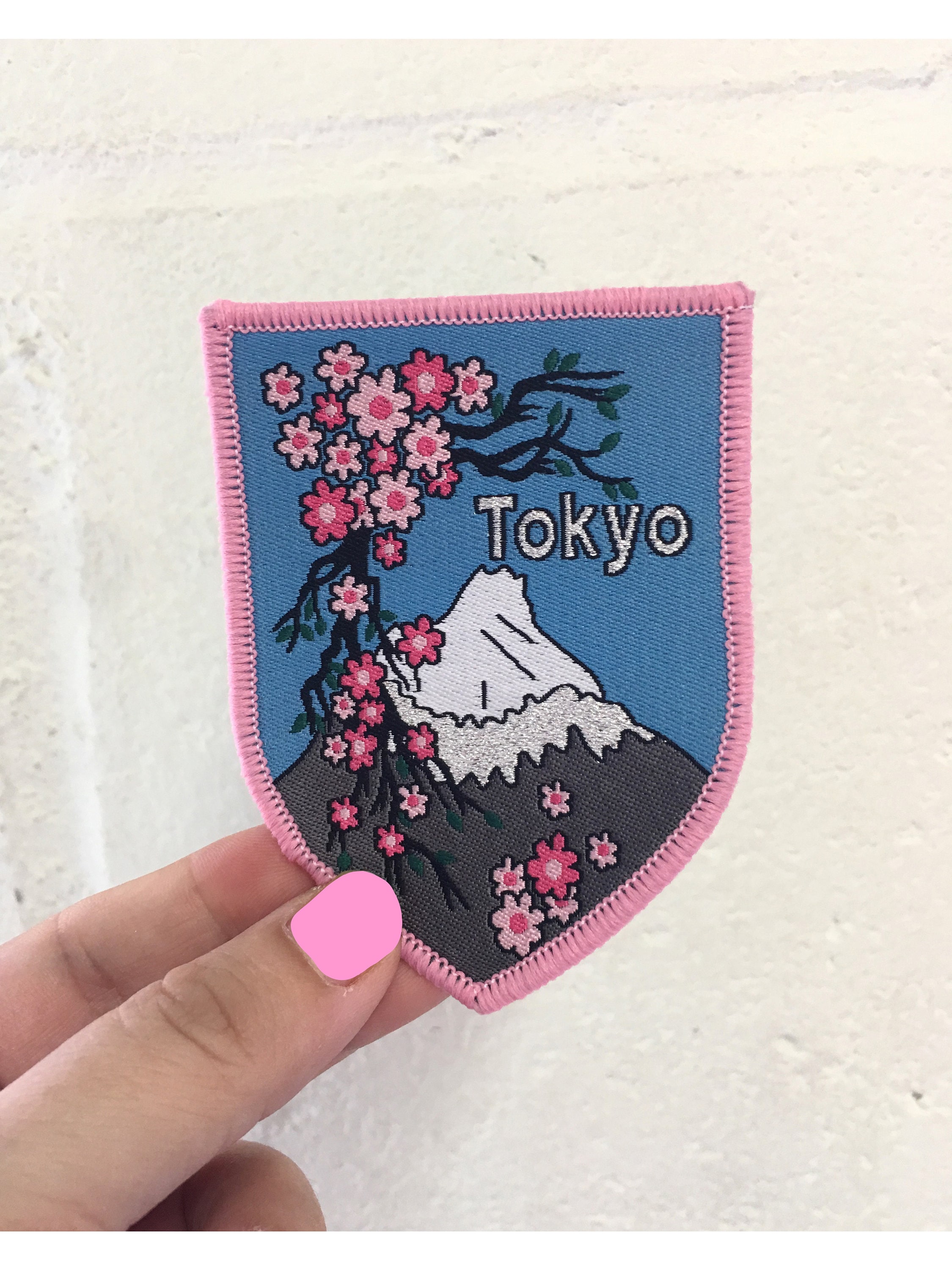 Tokyo Japan Pretty Cherry Blossom Iron on Travel Patch, Mount Fuji ...
