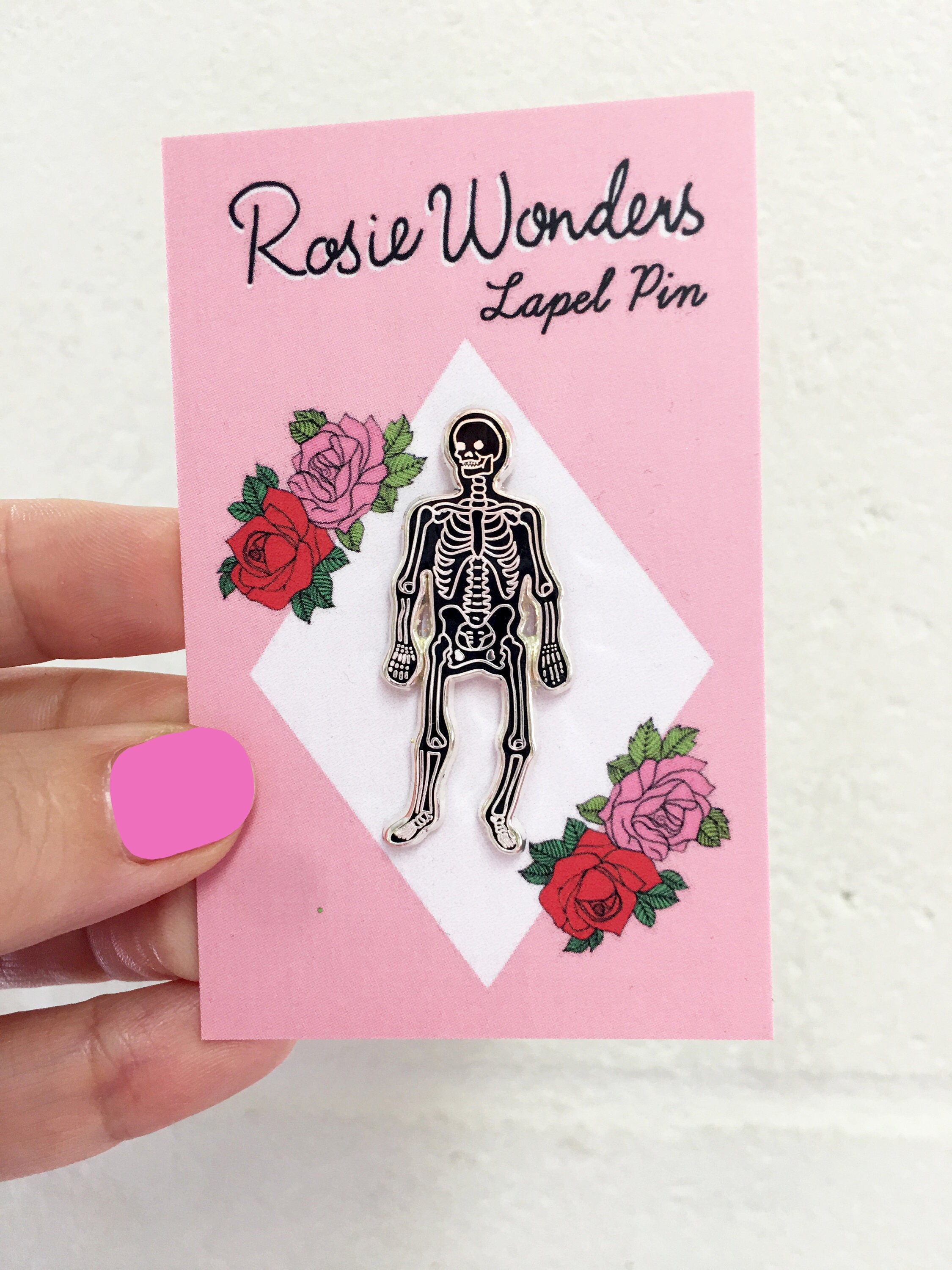 Skeleton Lapel Pin, Skull Pin, Bones Anatomical Black and Gold Pin ...