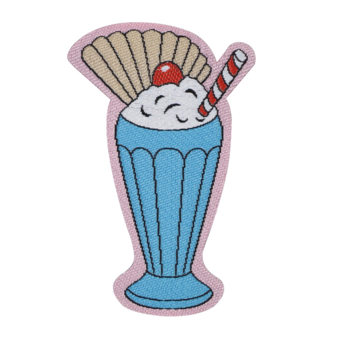 Milkshake Iron on Patch, Ice Cream, Food Themed Patch, Kids Iron on Patch, Sweet Iron on Patch ...