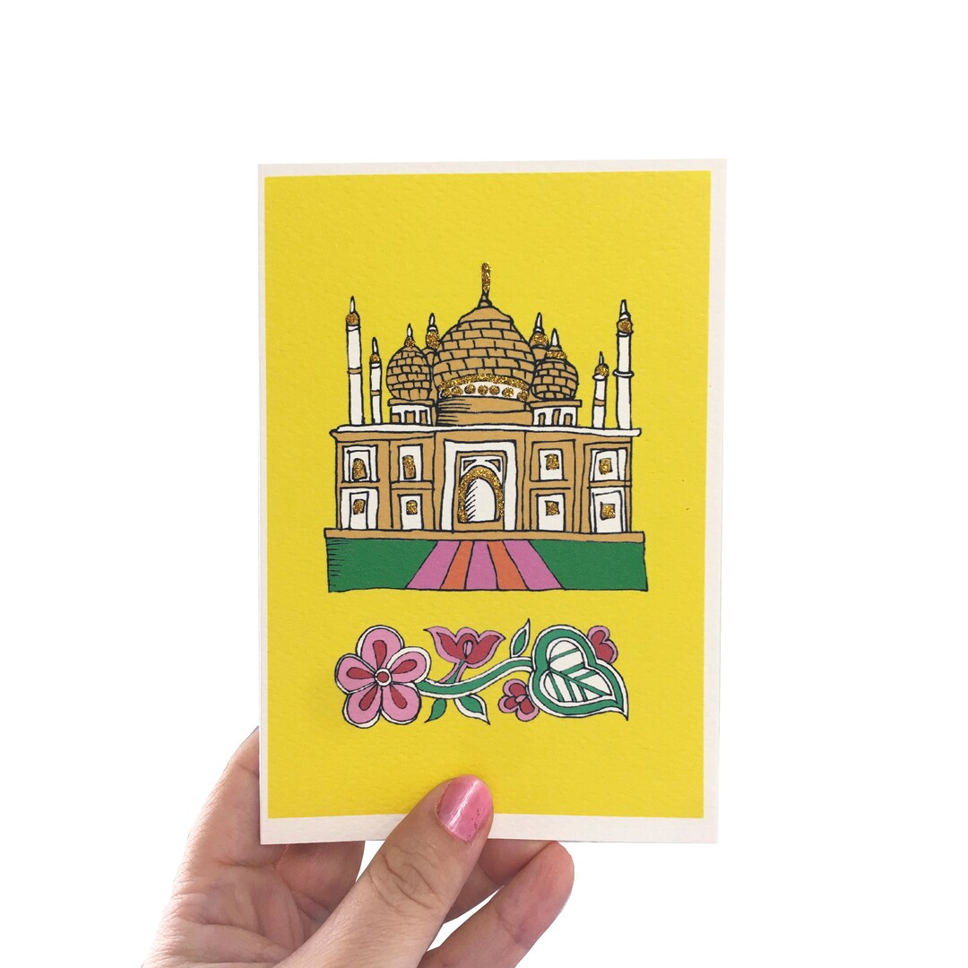 Taj Mahal Card for Housewarming or Birthday, Indian Inspired Greeting ...