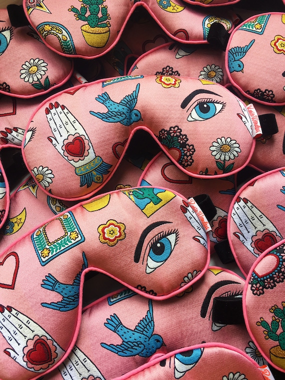 Mexican Hand Bird and Eye Soft Velvet Backed Eye Mask Sleep - Etsy UK