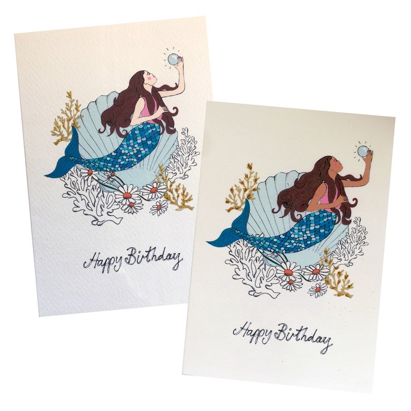 Mermaid Birthday Card - Etsy
