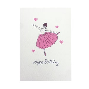 Ballerina Happy Birthday Card for Her, Card for a Girl's Birthday, Love ...