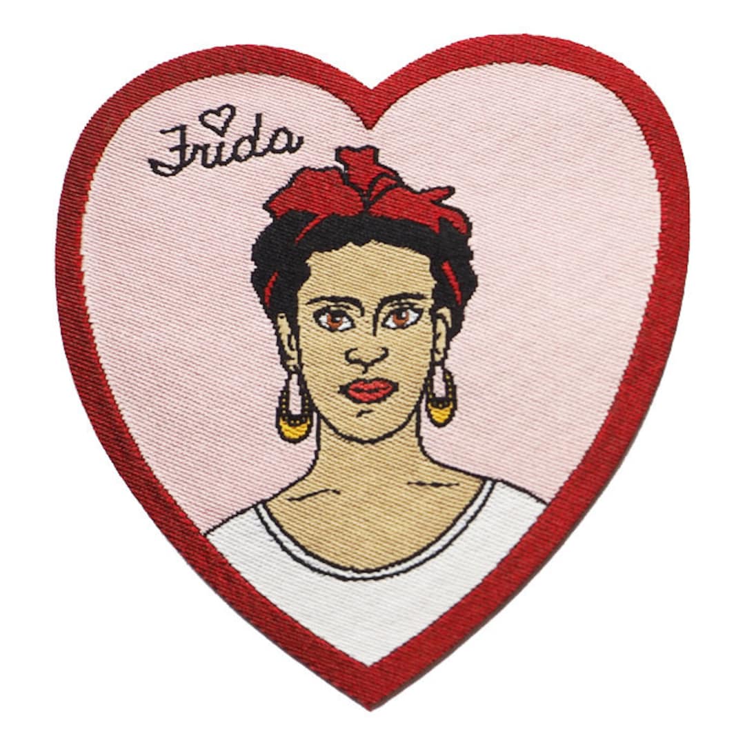 Frida Kahlo Heart Shaped Iron on Patch, Artist Icon Iron on Patch ...