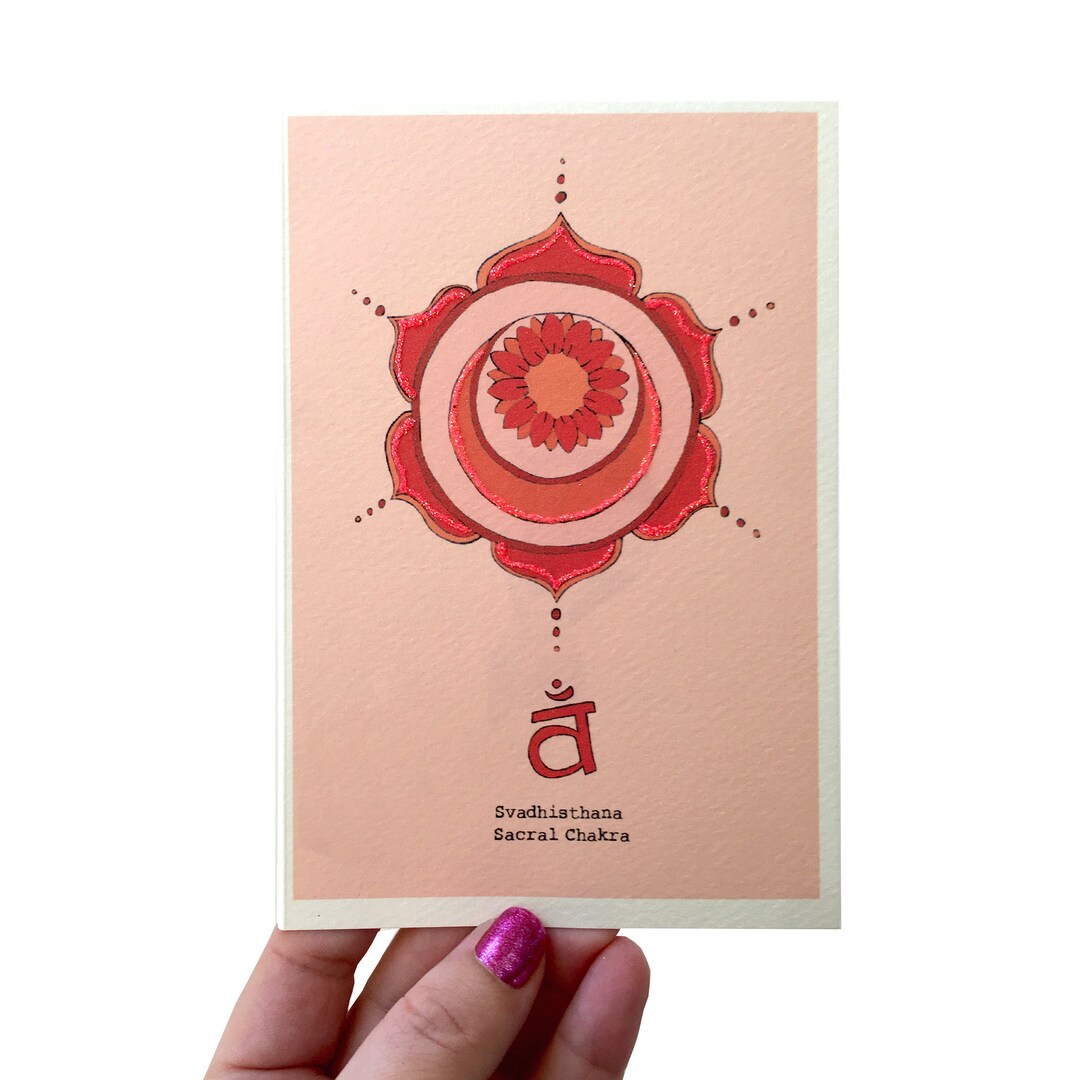 The Sacral Chakra Greeting Card, Set of Seven Chakras Cards, Spiritual ...