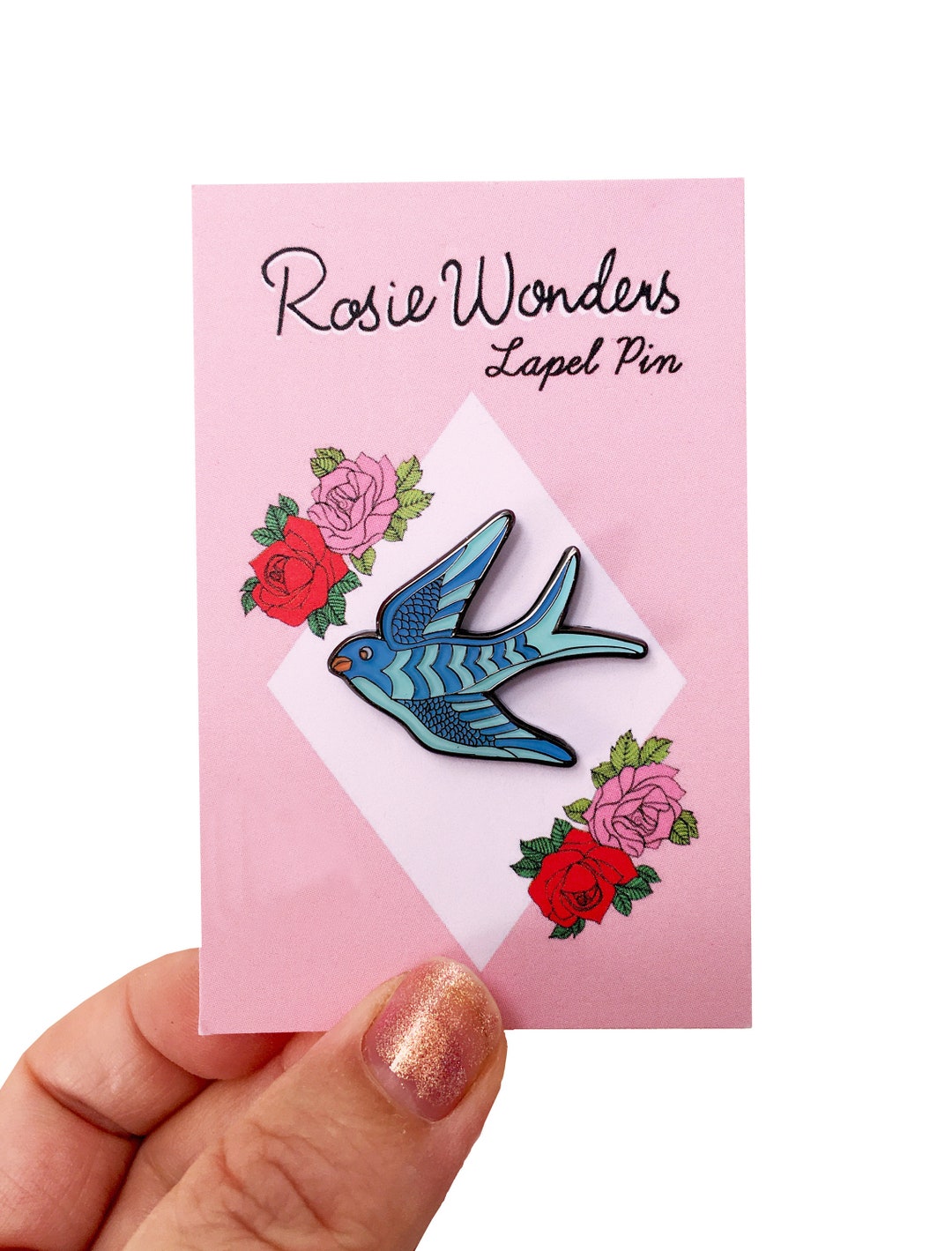 Swallow Bird Lapel Pin, Flying Bird Enamel Pin, Blue Bird Enamel Pin ...