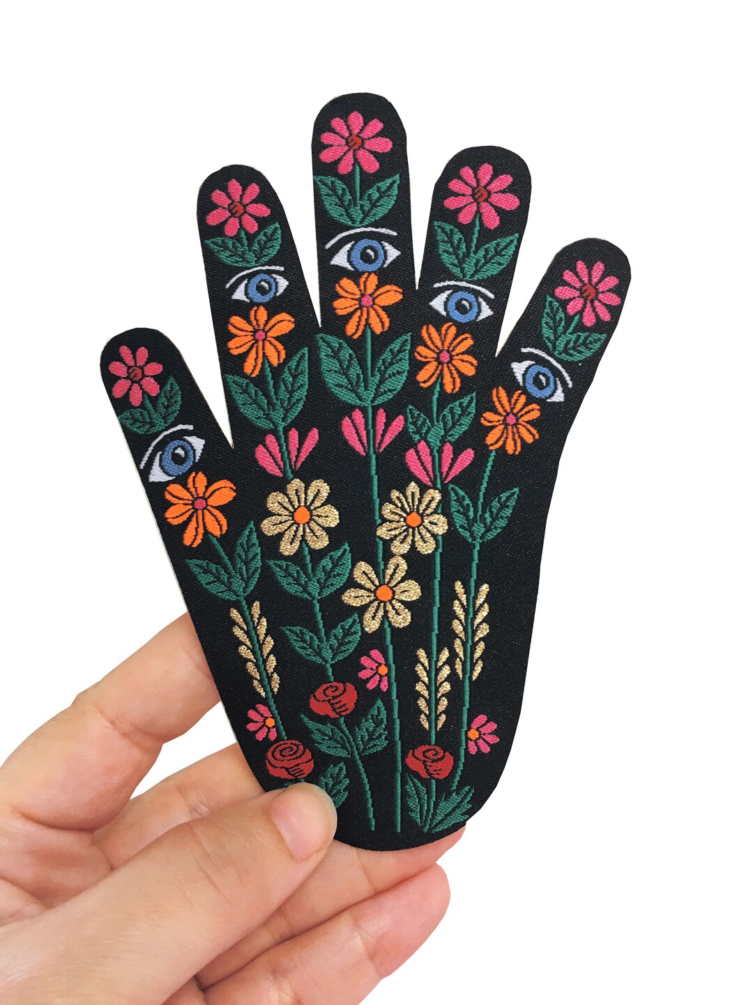 Mexican Floral Hand Iron-on Patch Spiritual Eye Hand Patch - Etsy