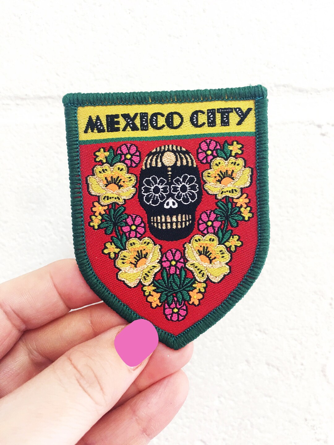 Mexico City Travel Patch, Iron on Patch, Day of the Dead Mexican Folk ...