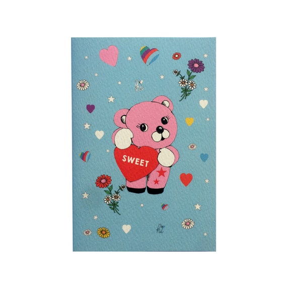 Sweet Pink Bear A6 Notebook Love Heart Pocket Notepad Small | Etsy