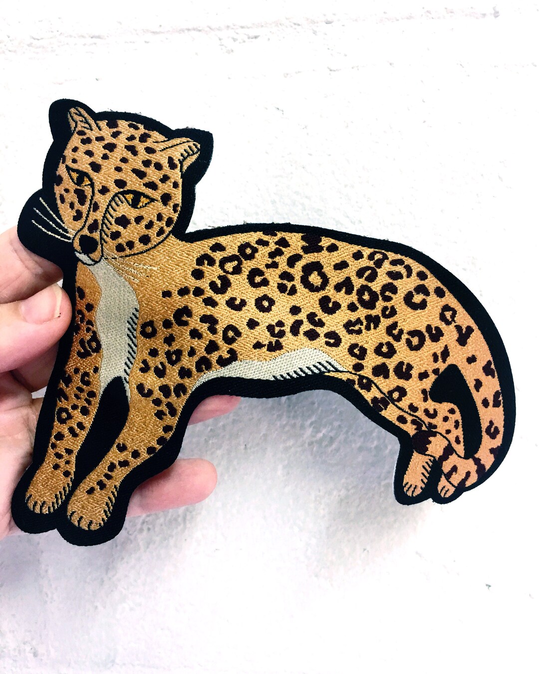 Reclining Leopard Iron-on Patch, Animal Patch for Backpack or Jacket ...