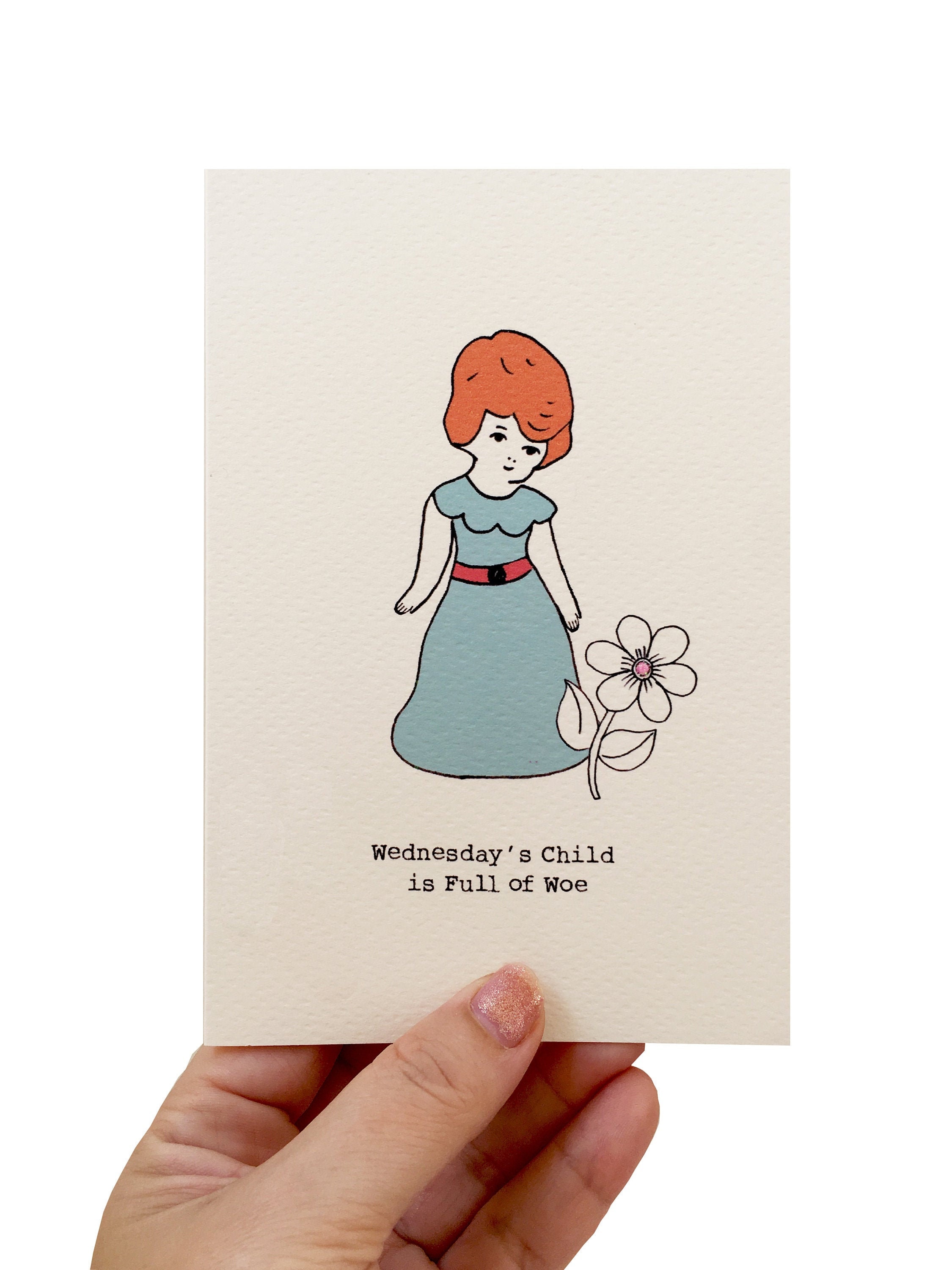 Wednesday's Child is Full of Woe Card New Baby Card - Etsy