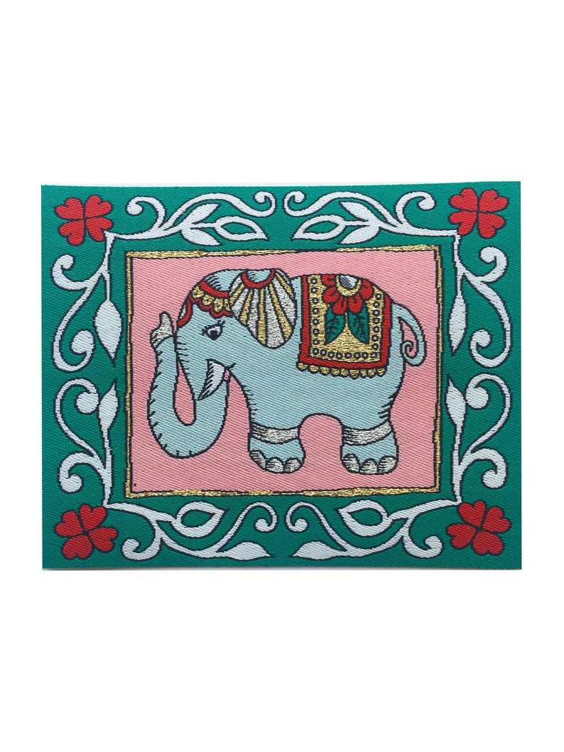 Indian Elephant Iron-on Patch, Decorative Gold Accents - Etsy
