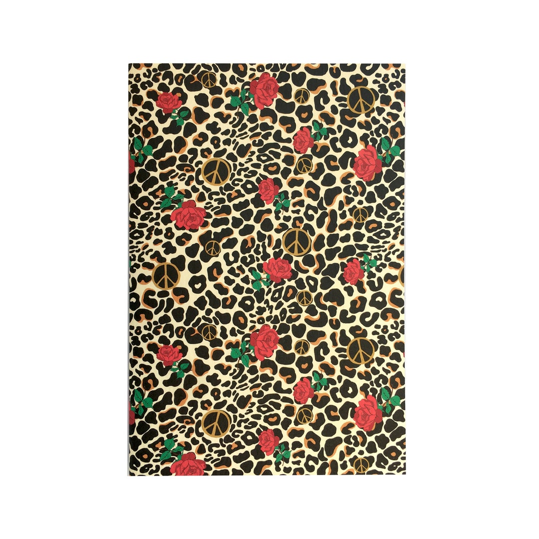 A6 Pocket Notebook im Leopardenmuster, Peace Zeichen Animal Print A6 ...