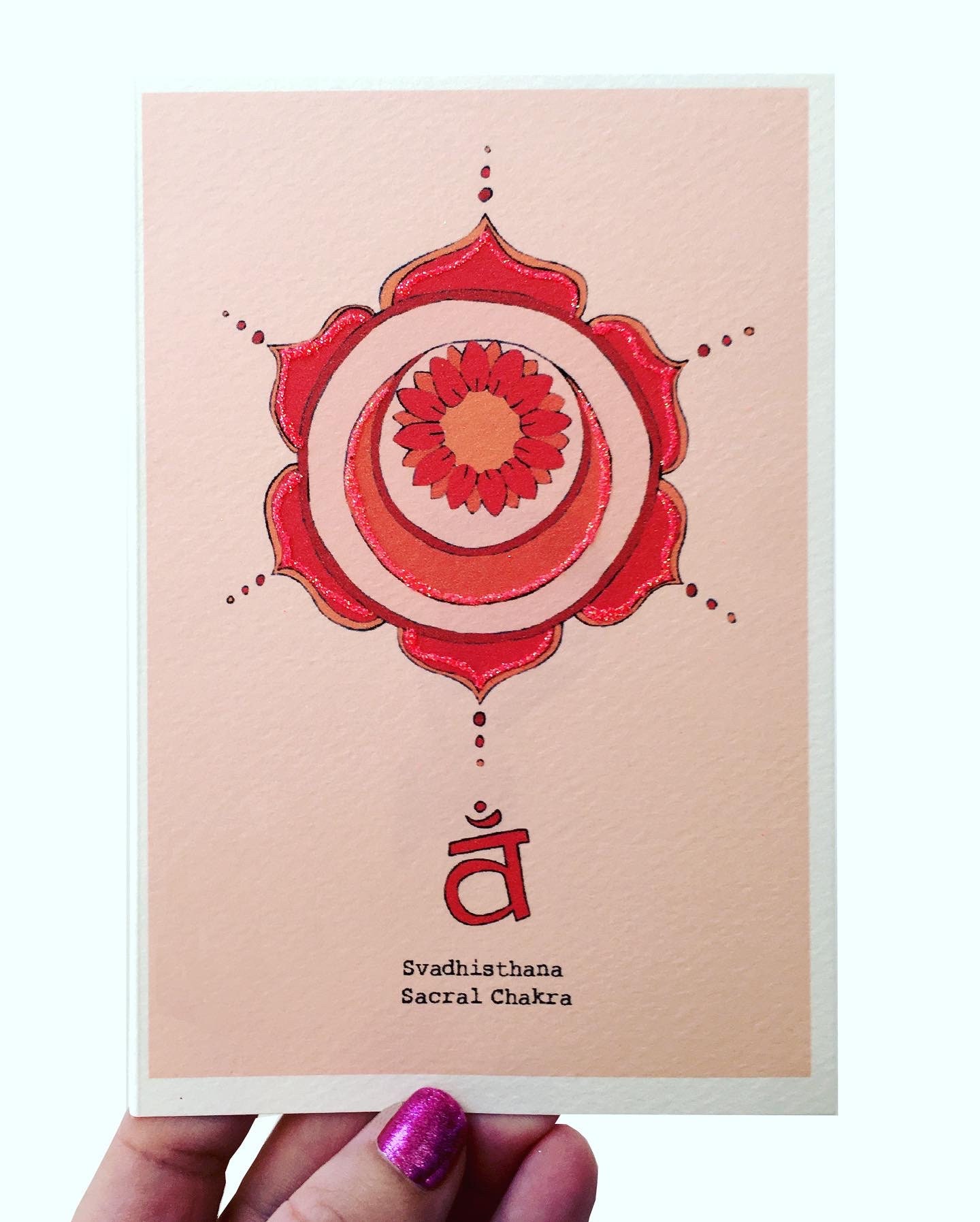 The Sacral Chakra Greeting Card, Set of Seven Chakras Cards, Spiritual ...