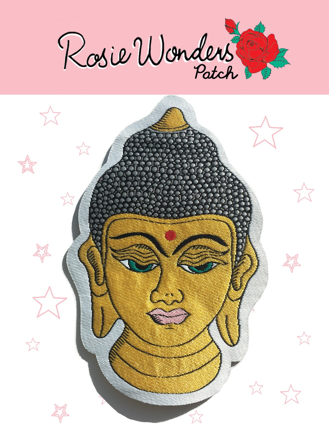 Buddha Head Iron on Patch Spiritual Meditation Patch Golden - Etsy