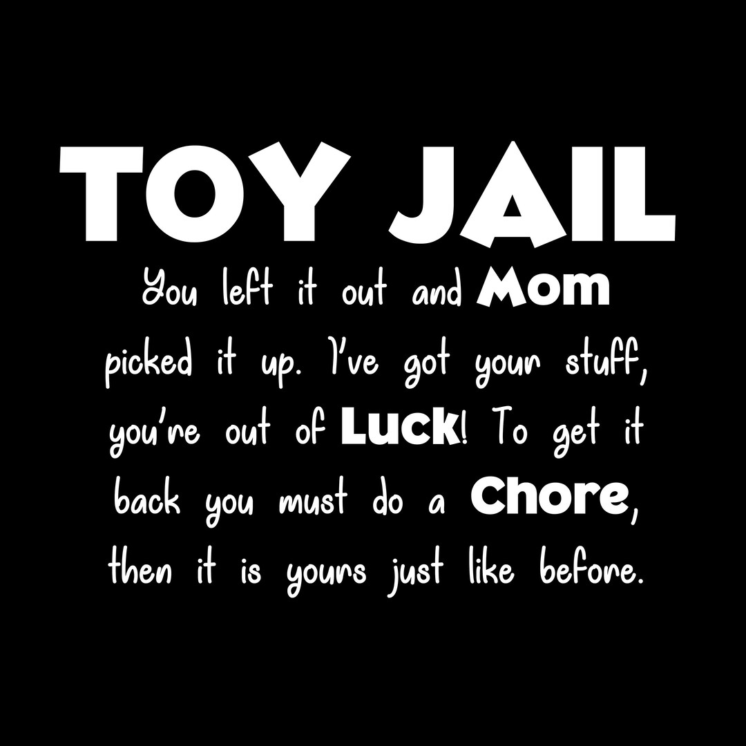 Toy Jail | Sticker | Vinyl | Decal | Funny | Kids | Children | Toys ...