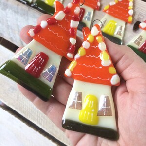 1 Cute Gingerbread House Handmade Glass Christmas Decoration - Etsy