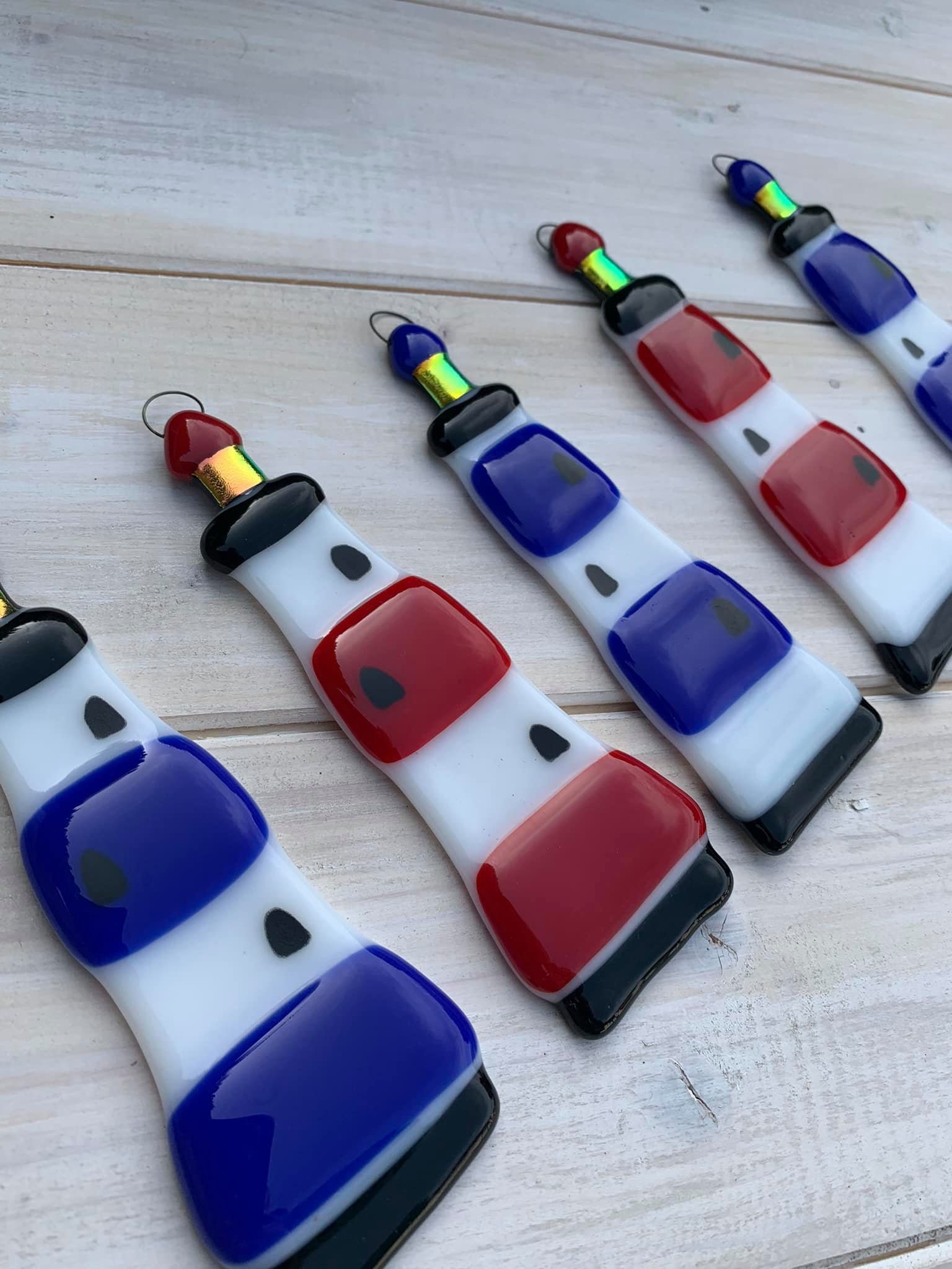 1 Cute Lighthouse Gift Handmade Glass Decoration Nautical - Etsy