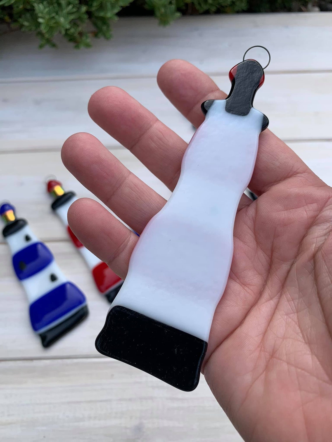 1 Cute Lighthouse Gift Handmade Glass Decoration Nautical - Etsy