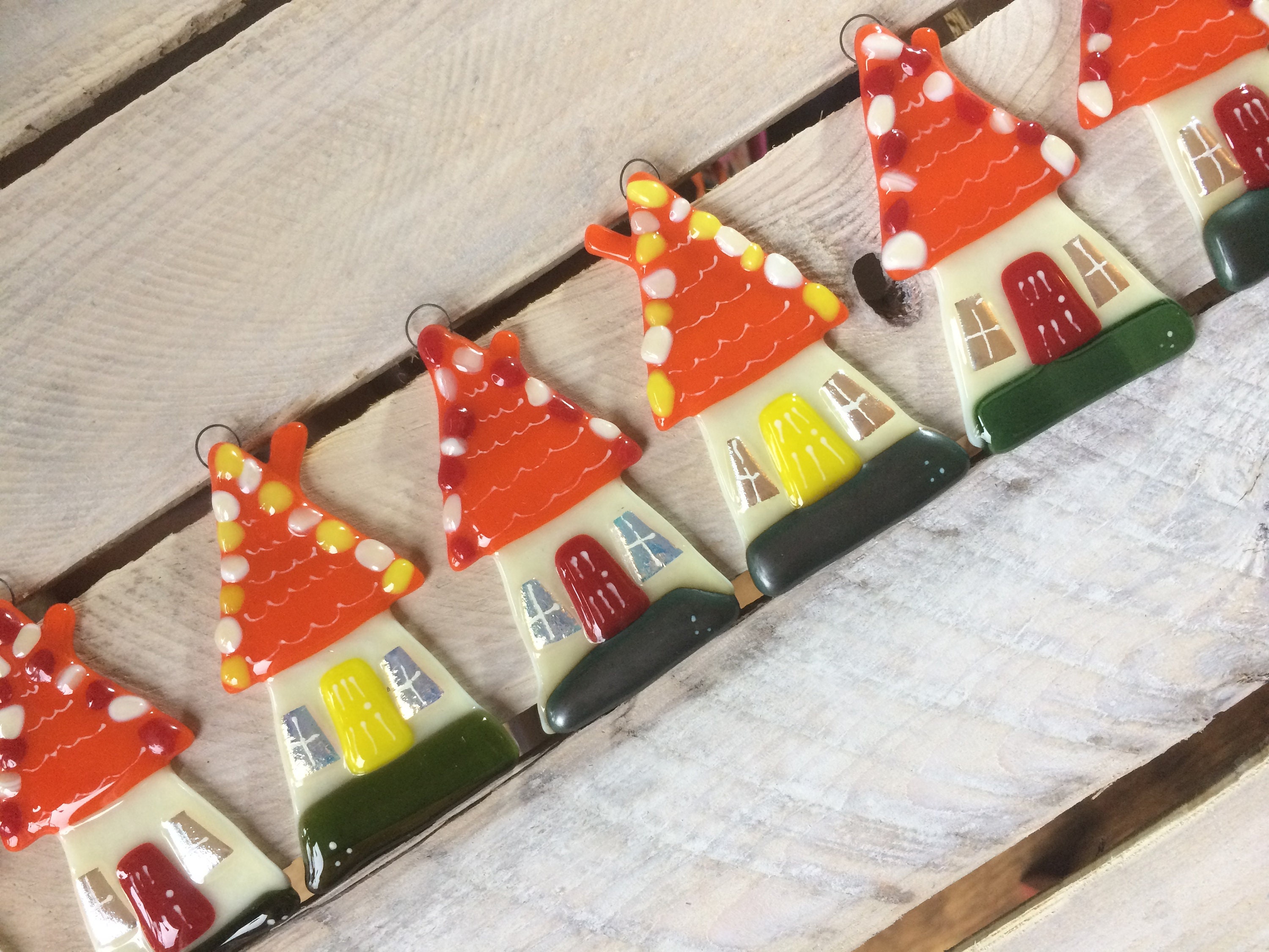 1 Cute Gingerbread House Handmade Glass Christmas Decoration - Etsy