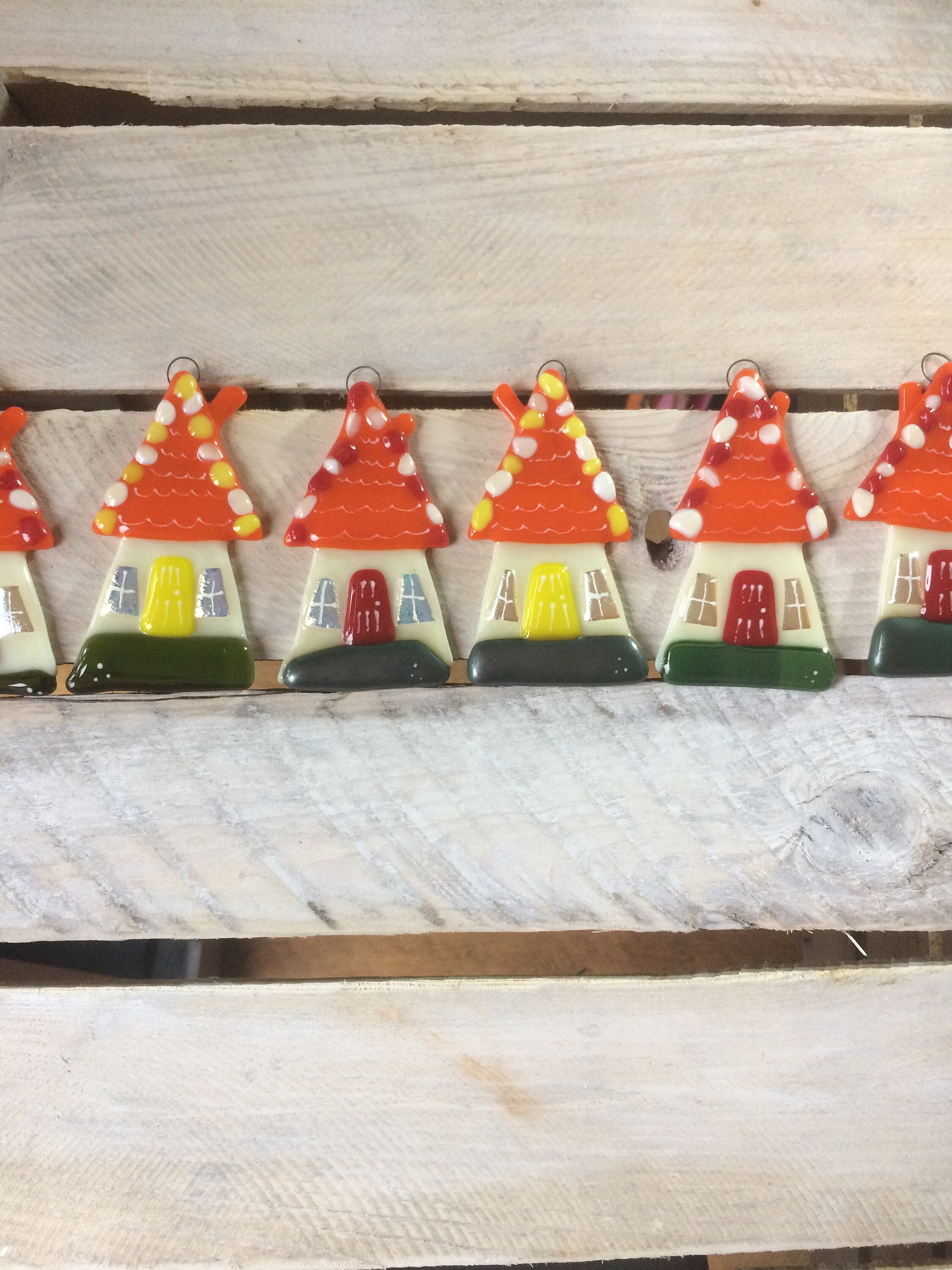 1 Cute Gingerbread House Handmade Glass Christmas Decoration - Etsy