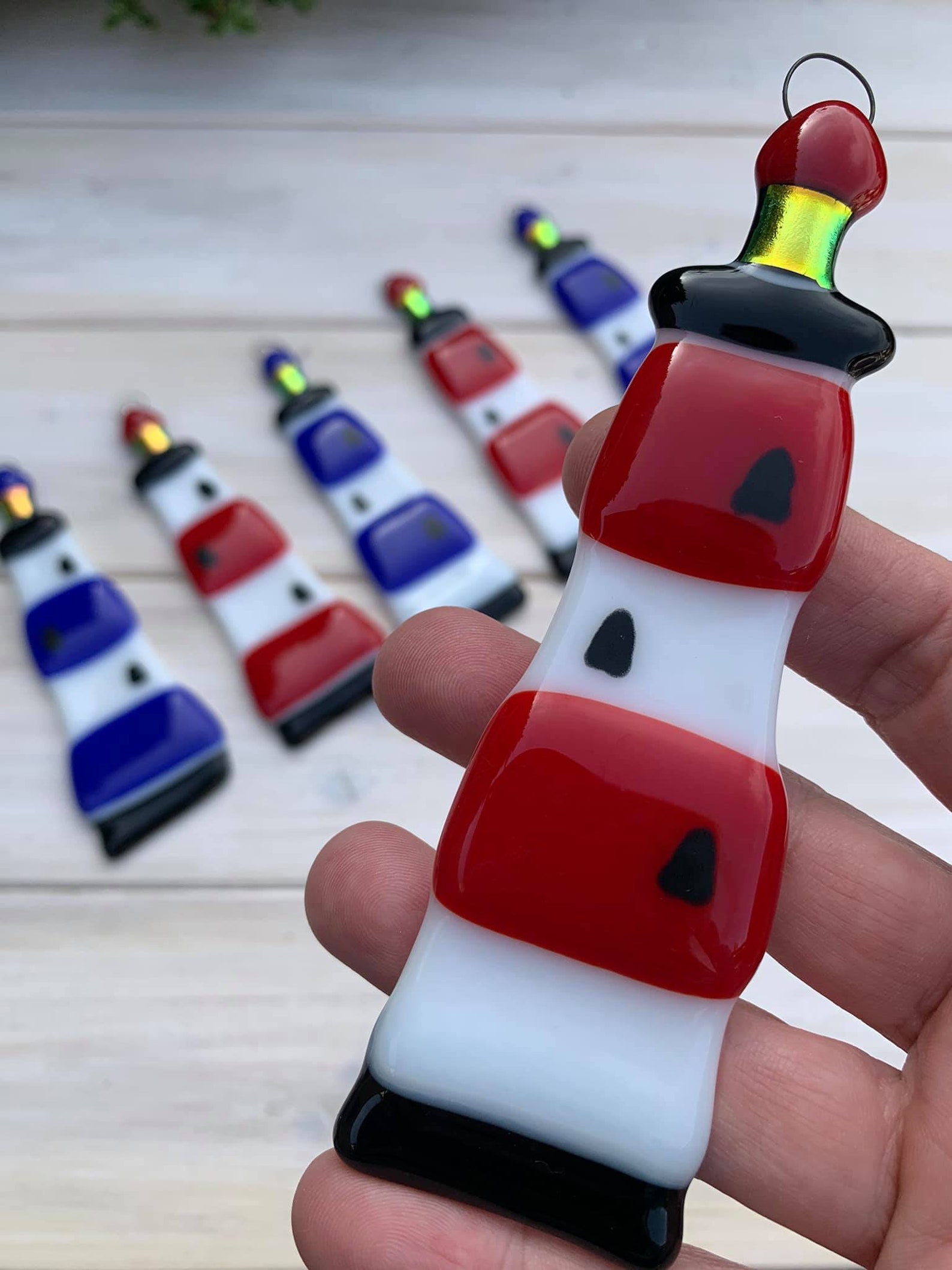 1 Cute Lighthouse Gift Handmade Glass Decoration Nautical - Etsy