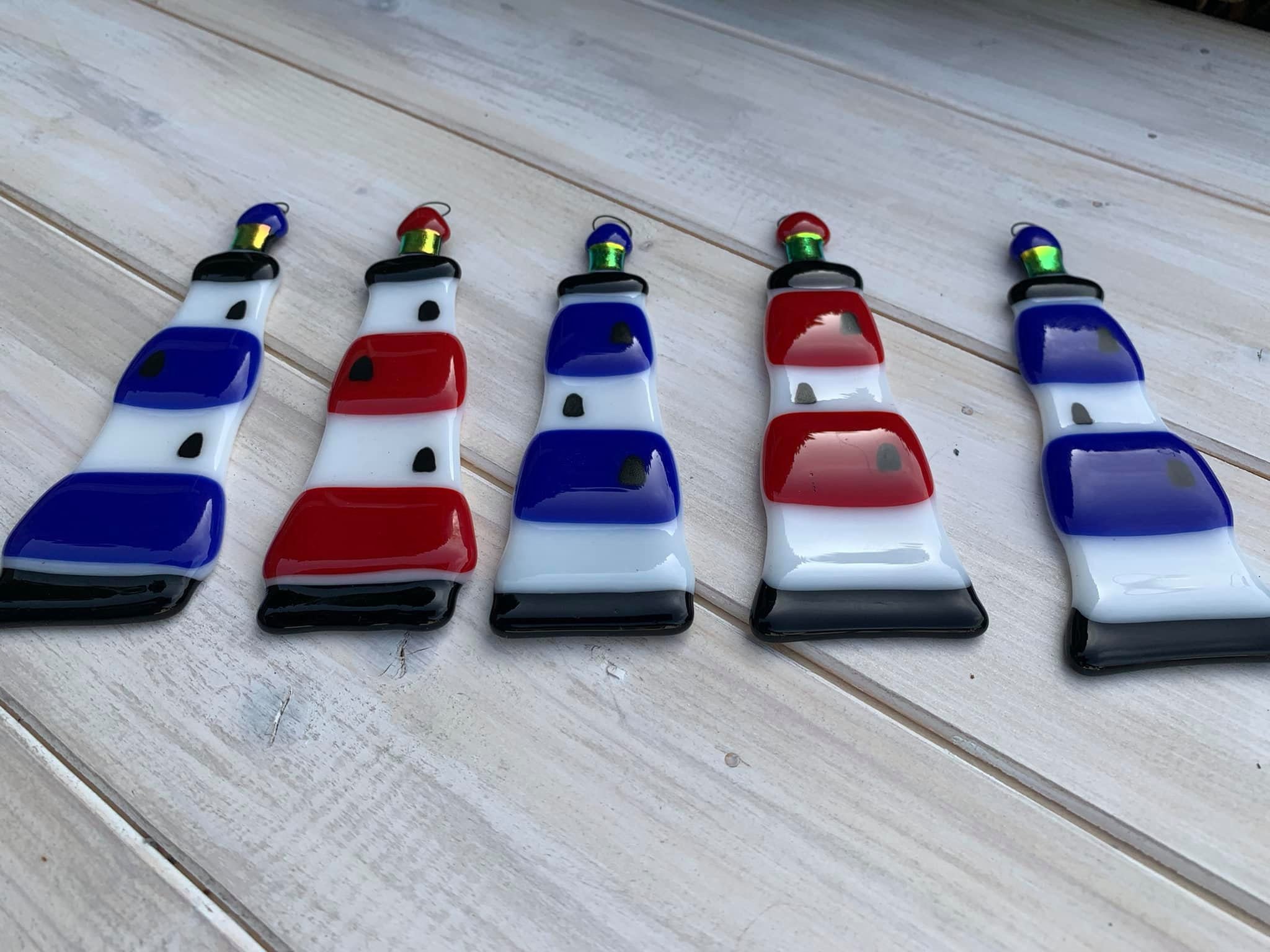 1 Cute Lighthouse Gift Handmade Glass Decoration Nautical - Etsy