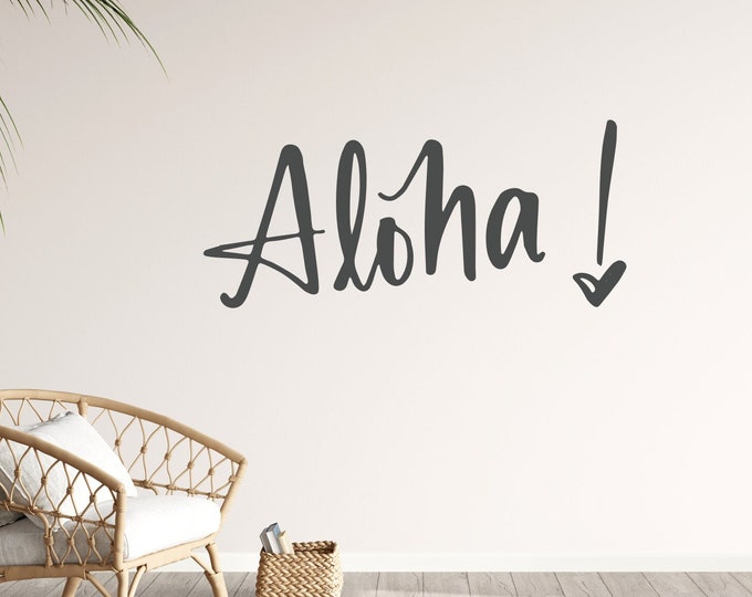 Aloha Wall Decal Aloha Decal Aloha Door Decal Aloha Vinyl Decal Aloha ...