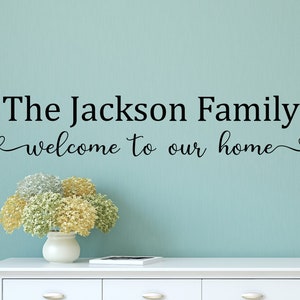 Welcome to Our Home Wall Decal - Family Name Wall Decal Welcome ...