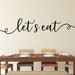 Let's Eat Wall Decal - Let's Eat Decal - Kitchen Wall Decal - Let's Eat ...