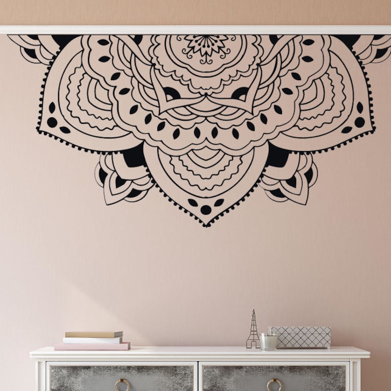 Half Mandala Wall Decal - Etsy