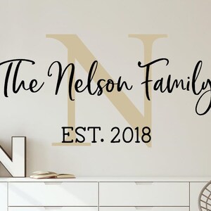 Last Name Monogram Wall Decal Custom Last Name Decal Custom Family ...