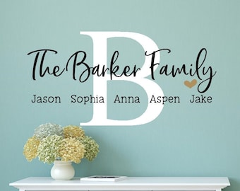 Last Name Decal - Etsy