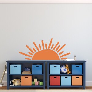 Half Sun Wall Decal - Half Sun Vinyl Decal - Half Sun Decal - Boho Sun ...