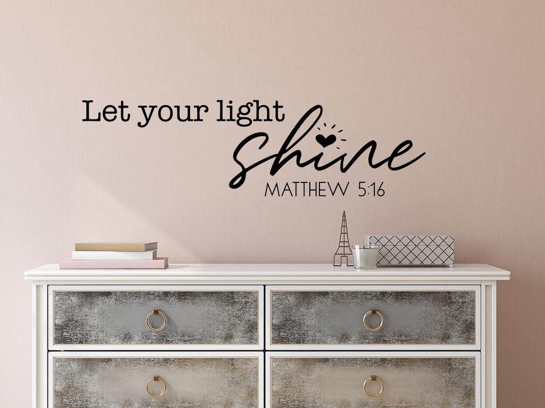 Let Your Light Shine - Christian Wall Decal - Mirror Decal - Sticker ...