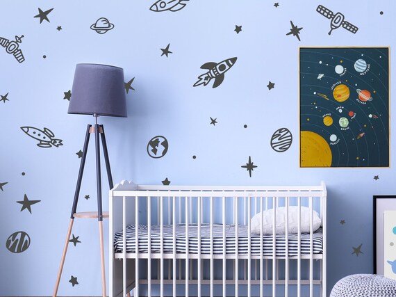 Space Wall Decals Rocket Wall Decals Rocket Ship Decor - Etsy