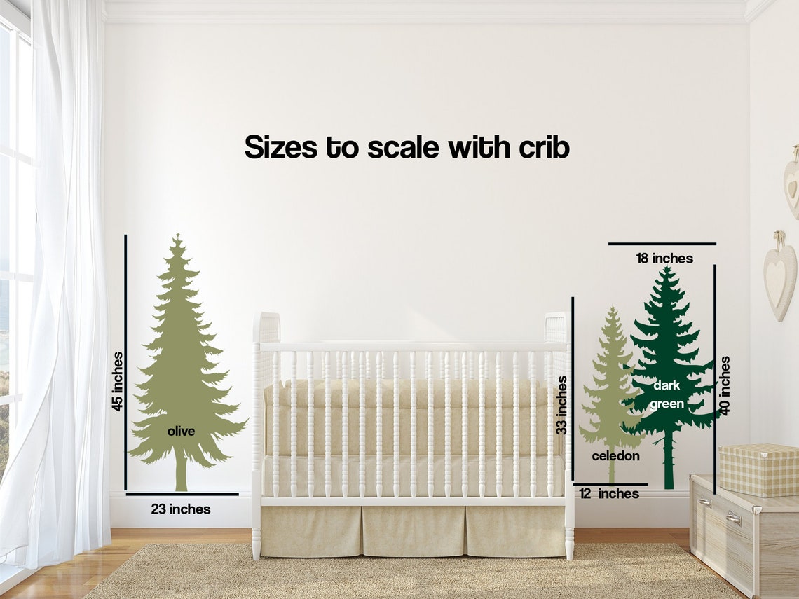 Large Tree Wall Decals - 3 Trees Decals - Forest Wall Decals - Forest ...