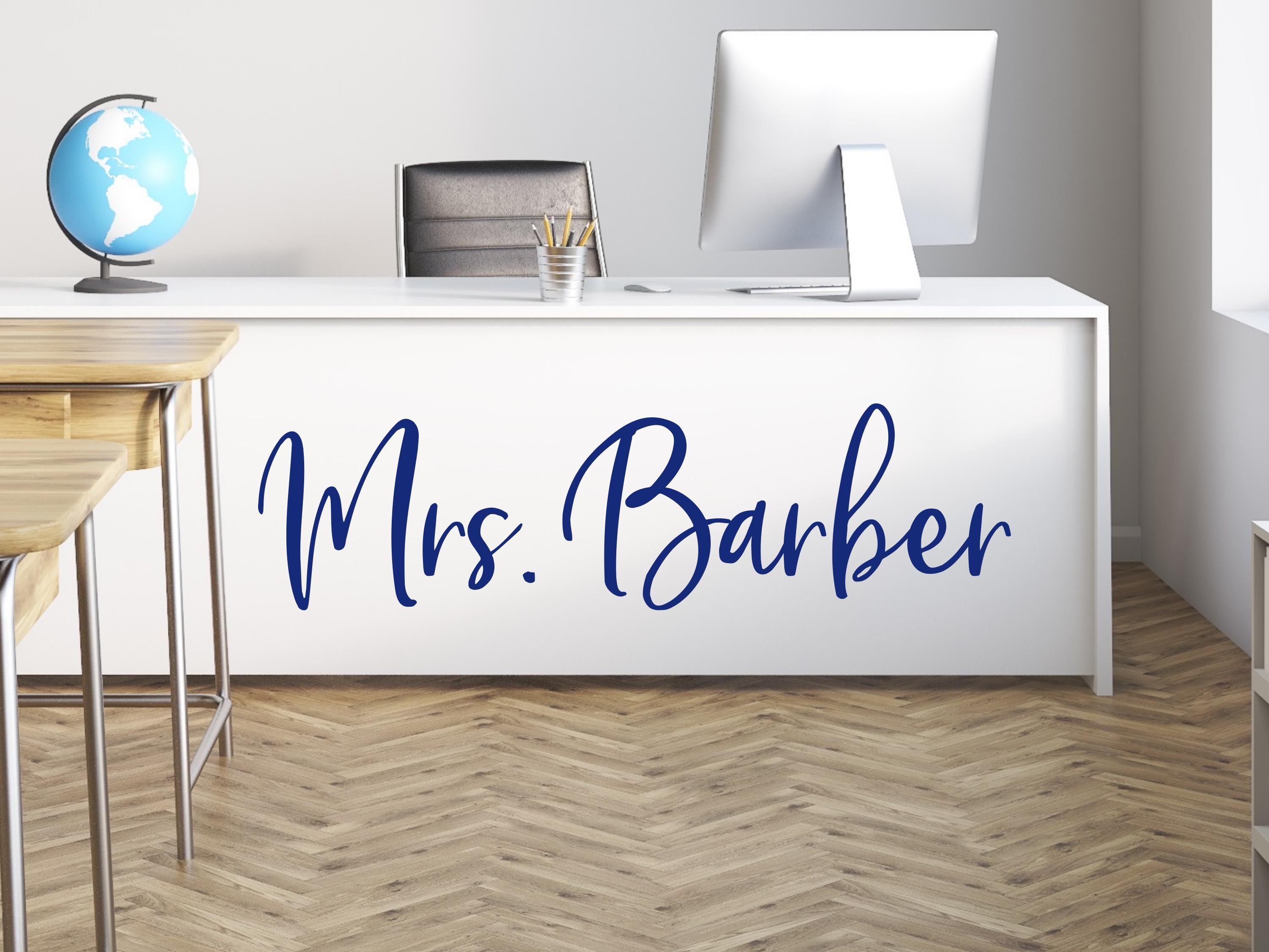 Teacher Name Decal - Teacher Name Wall Decal - Teacher Name Vinyl Decal ...